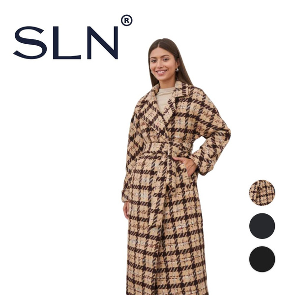 Пальто Женский SLN Воротник, Карманы разноцветный Вискоза, Полиэстер Средний Синтепон, Полиэстер ...