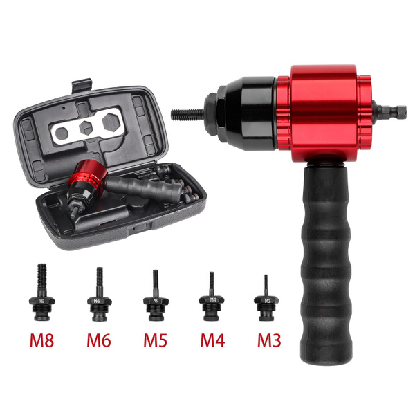 Насадка заклепочник для шуруповерта с комплектом гаек,Шестигранный интерфейс ручки диаметром 1/4 ...