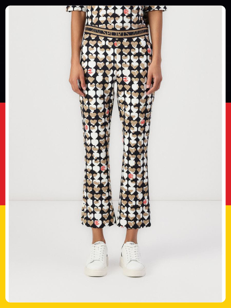 Брюки Женский Marc Cain синий бежевый Повседневный размер 40 На любой сезон Не указана купить