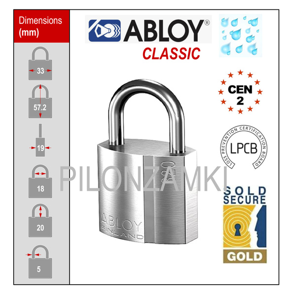ABLOY PL320/20С (CLASSIC) Замок для кейсов с дужкой 20мм купить на OZON ...