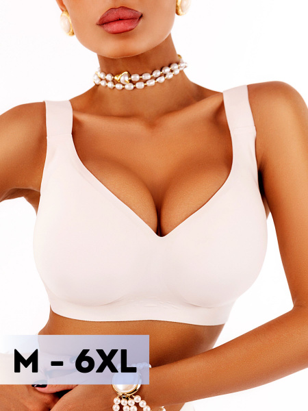 Бюстгальтер Женский RUNNRUSH бесшовный, без косточек, размер 95E, 95F бежевый, телесный Нейлон ...