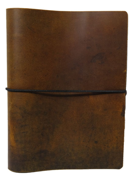 Блокнот кожаный на кольцах BYNASHE, формат А5 "На резинке", со сменными ...