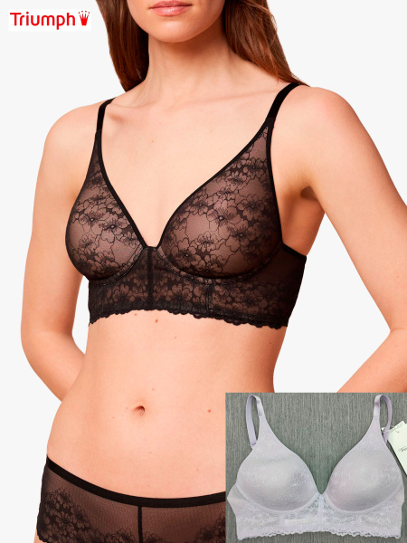 Бюстгальтер Женский TRIUMPH с мягкой чашкой, без косточек, размер 85B вереск Текстиль ...