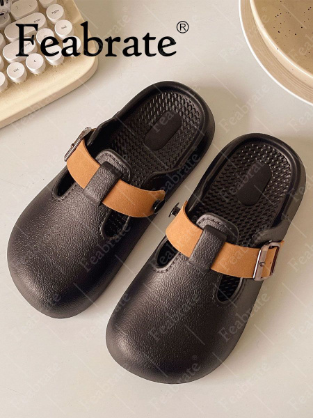 Сабо Женский Feabrate, размер 40, 41 Круглый нос, Водоотталкивающая пропитка Без каблука ...