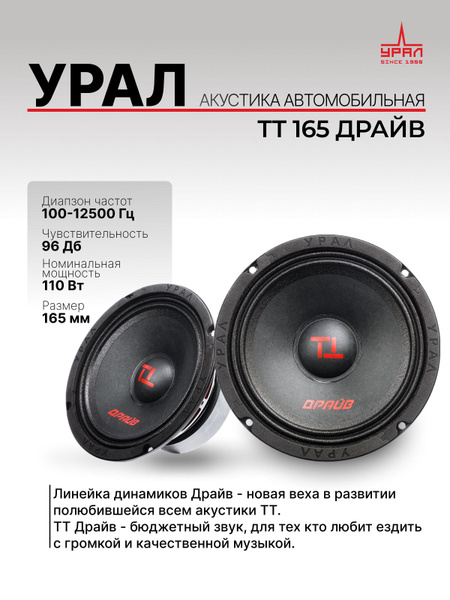 Акустическая система УРАЛ TT 165 ДРАЙВ, колонки 2шт, эстрадная акустика, 16.5см, URAL купить на ...