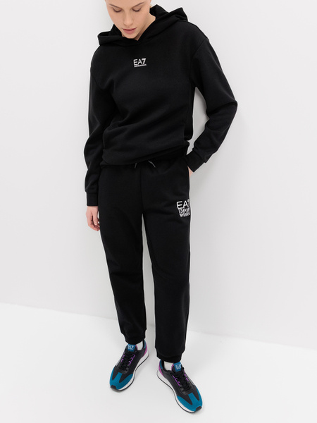 Брюки Женский EA7 черный Хлопок, Полиэстер Повседневный, размер 42, 44 На любой сезон Камбоджа ...