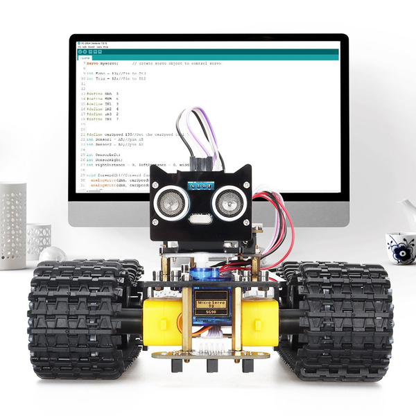 Tscinbuny Arduino UNO R3 Умный робот Комплект, программируемый стартовый набор для Ардуино ...