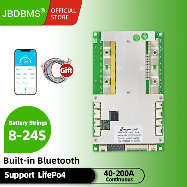 JIABAIDA смарт BMS 8S-24S Li-ion LiFePo4 10S 13S 14S 16S 20S аккумулятор 40A-200A защита заряда ...