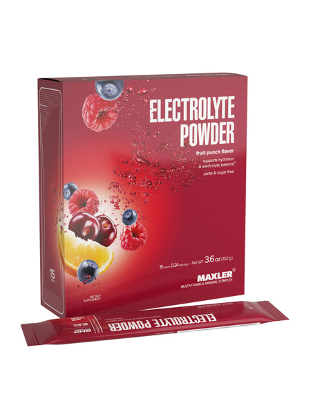 Электролиты порционные Maxler Electrolyte Powder ( 15 шт. по 6,8 гр.) - Фруктовый пунш купить на ...
