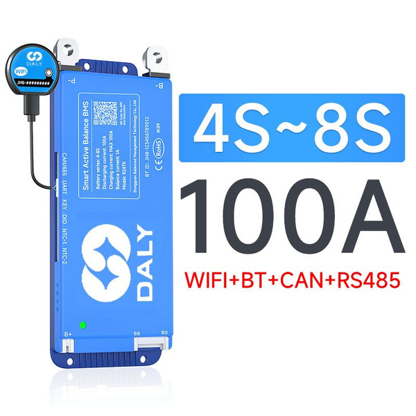 Daly Активный баланс bms 4s lifepo4 bluetooth Wi-Fi 8S 12v 24v 72v 24S ...