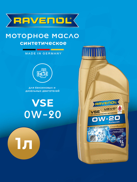 Масло моторное RAVENOL VSE 0W-20 Синтетическое 1 л 4014835862036 купить c доставкой на OZON по ...