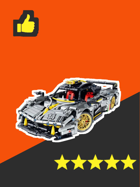 Детский конструктор iM.Master 9814 Серый Суперкар для мальчиков от 6 лет, большой набор из 1000 ...