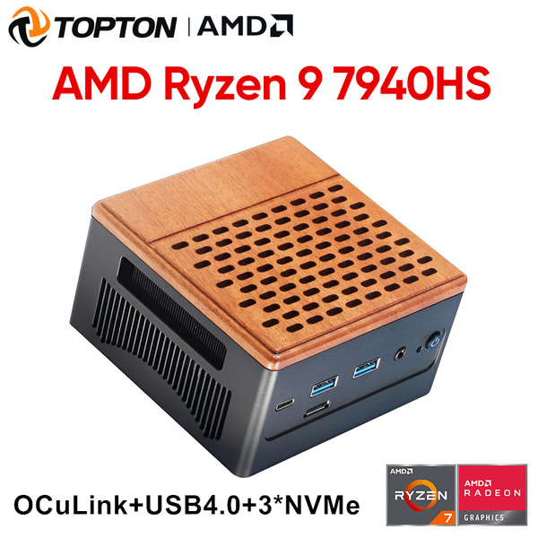 TOPTON Мини-ПК D13 (AMD Ryzen 9 PRO 7940HS, RAM 32 ГБ, SSD 512 ГБ, AMD Radeon 780M, Windows 11 ...