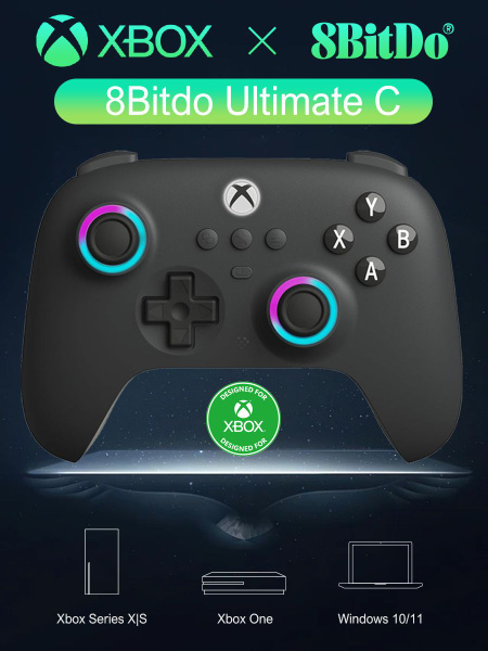 Геймпад 8BitDo Ultimate C Wired Controller, серый, для Xbox Series XS, Xbox One, Windows 10/11 ...