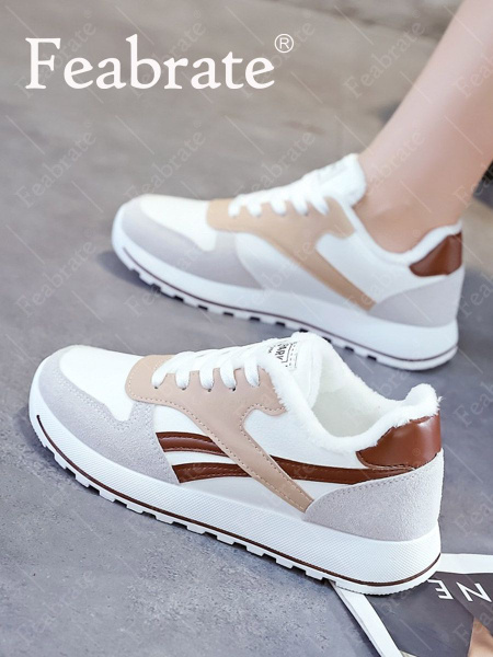 Кроссовки Женский Feabrate, размер 37 На любой сезон Без застёжки, Шнурки Шнуровка, Стразы ...