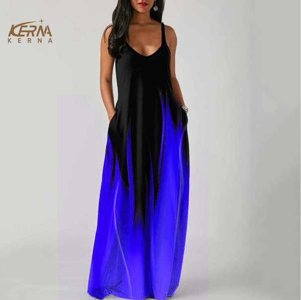 Сарафан Женский KERNA темно-синий Домашний Без рукавов, размер 46 Без застежки купить c ...