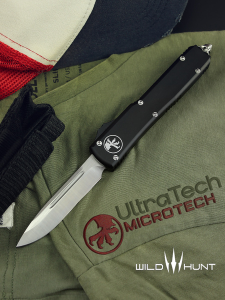 Автоматический складной нож фронтального выброса Microtech UltraTech MT121 Black - Dropr Point ...