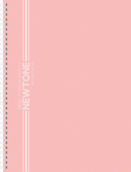 Тетрадь Hatber 80 листов А4 линия, Soft-touch на гребне, premium NEWtone PASTEL Розовый кварц ...