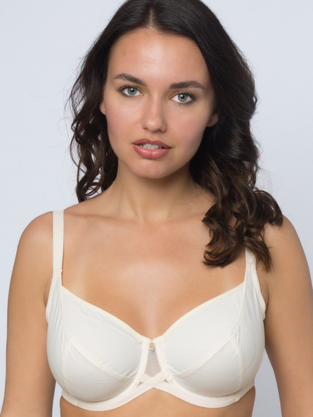 Бюстгальтер Женский Milavitsa мягкая чашка на каркасе, размер 95C пастельно-песочный Полиамид ...