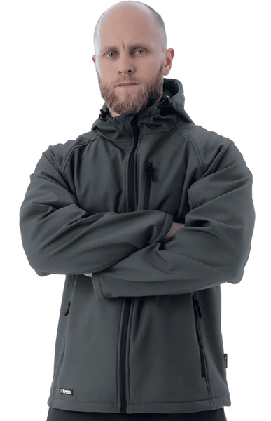 Куртка Мужской BRODEKS Карманы, Капюшон серый графит капюшон Полиэстер, Флис, размер 50, 52 ...