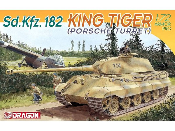 Склеиваемая пластиковая модель Немецкий танк Sd.Kfz.182 King Tiger (Porsche Turret). Масштаб 1: ...