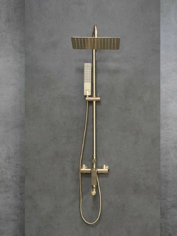 Смеситель Lemark Ursus LM7262BG для ванны и душа с регулируемой высотой штанги и верхним душем ...