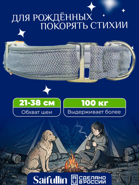 Премиальный неразрывной ошейник для малых и средних собак Saifullin (Сайфуллин) Chain. Обхват ...