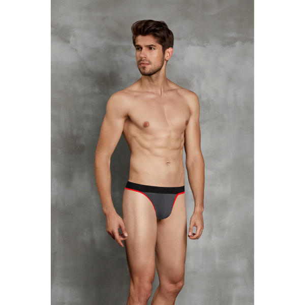 Трусы Мужской Doreanse стринги Хлопок, Эластан темно-серый, размер 48 Низкая Турция Повседневный ...