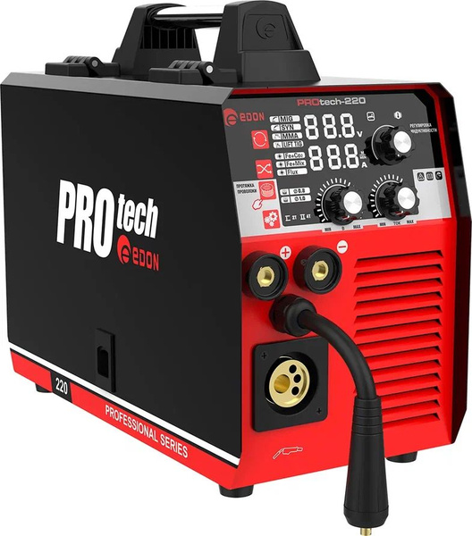 Сварочный аппарат Edon PROtech-220 MIG MMA (10.2 кВт, 20-220 А, d проволоки 0.8 - 1.0 мм, d ...