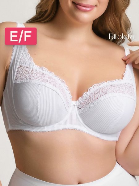 Бюстгальтер Женский Ritoleta мягкая чашка на каркасе, размер 95F белый иней Нейлон, Эластан ...
