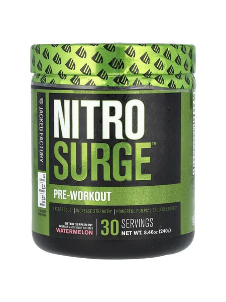 Jacked Factory, Nitro Surge , перед тренировкой, арбуз, 240 г (8,46 ...