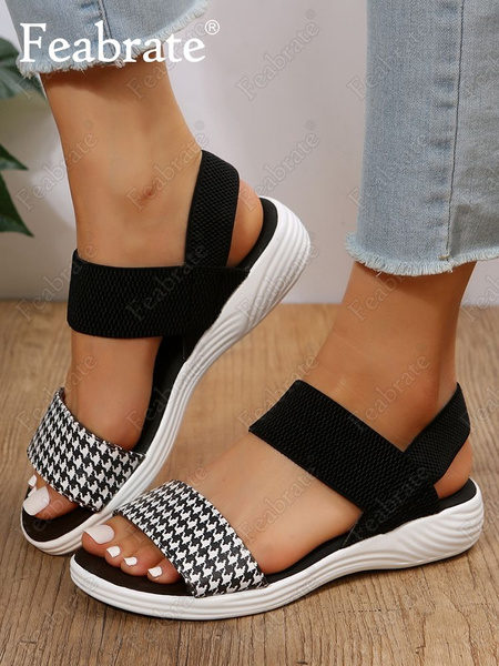 Сандалии Женский Feabrate, размер 42 Полиуретан Толстая подошва R (средняя) Лето Без застёжки ...