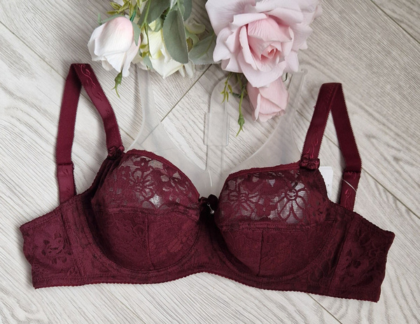 Бюстгальтер Женский Finikin бюстье, размер 80H бордовый Китай Крючки Бант Орнамент, Однотонный ...