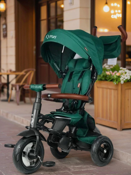 Трехколесный складной велосипед Q play Rito Delux на надувных колесах ...