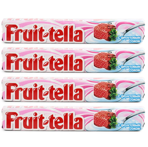Конфеты Fruit-tella Клубничный йогурт 4 уп по 41 г, Россия купить на OZON по низкой цене ...