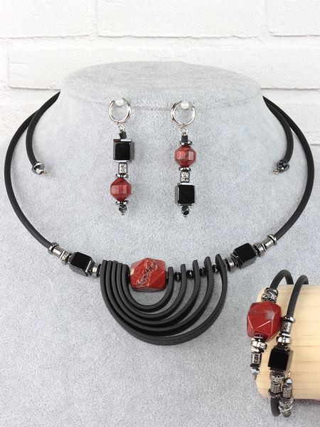 Комплект украшений ручной работы с натуральными камнями купить на OZON ...