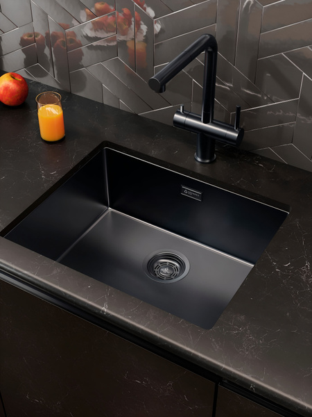 Раковина для кухни врезная нержавеющая сталь с PVD покрытием Grandex Aqua OPTIMA 54, 54х44х20 ...