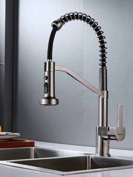 Смеситель для кухни с гибким изливом шлангом и душем Shevanik S963L купить на OZON по низкой ...