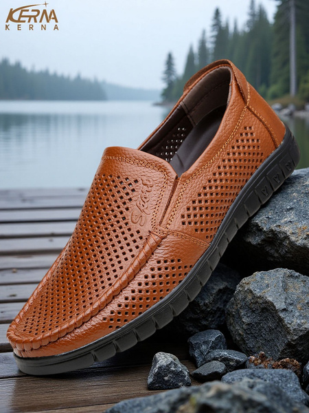 Сандалии Мужской KERNA, размер 41 Воловья кожа Легкая модель D Лето Россия Без застёжки Бахрома ...