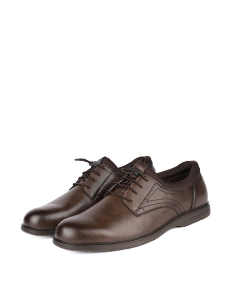 Полуботинки Мужской Instreet коричневый, размер 40 дерби Демисезон 6 Шнурки Толстый каблук ...