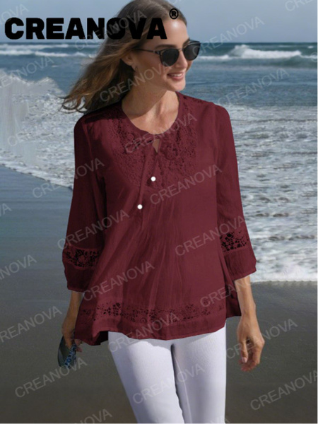 Блузка Женский CREANOVA красный, размер 48 купить c доставкой на OZON по низкой цене (1634741910)