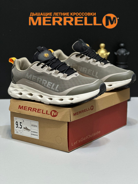 Кроссовки Мужской Merrell Текстиль, Хлопок Киберспорт, размер 41 R (средняя) Лето Шнурки США ...