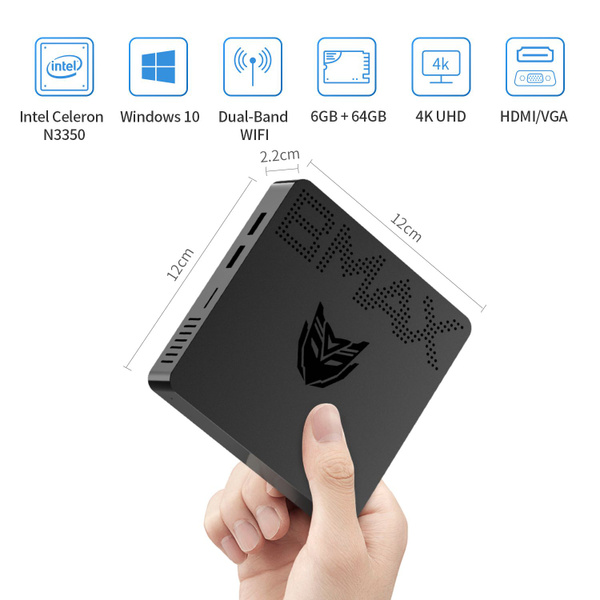 BMAX Мини-ПК (Intel Celeron N3350, RAM 6 ГБ, SSD 64 ГБ, Intel HD ...