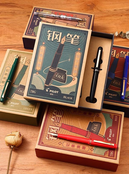 Перьевая ручка черная Pilot 78G EF0.38mm Replaceable ink bag Practice ...