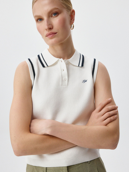 Топ Женский SELA ванильный, размер 42 Повседневный Китай облегающий купить c доставкой на OZON ...