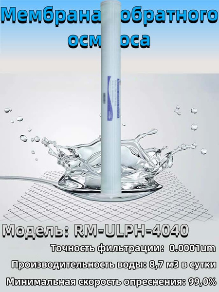 Мембрана обратного осмоса низкого давления RM-ULPH-4040/Коммерческая ...