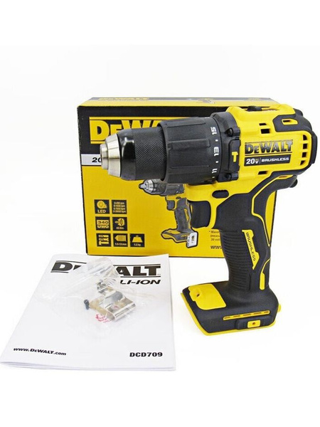 DEWALT DCD709N Аккумуляторная компактная ударная дрель-шуруповерт ...