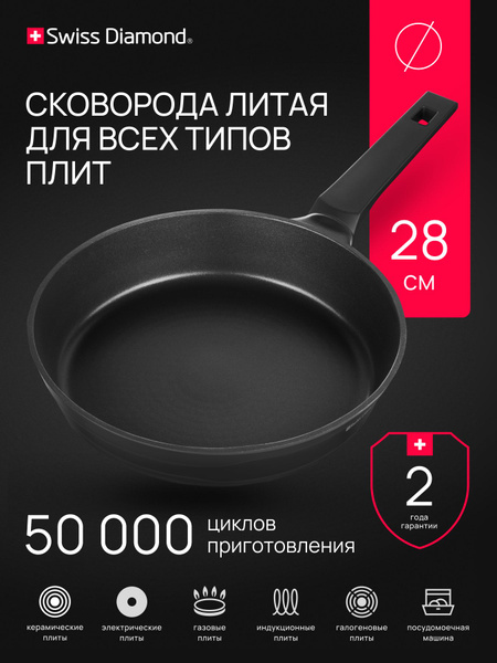 Сковорода антипригарная литая алюминиевая Swiss Diamond PRO CHEF для ...