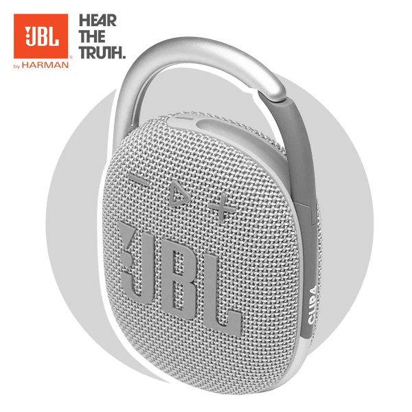 Колонка беспроводная портативная JBL Clip 4, с Bluetooth, белый купить ...