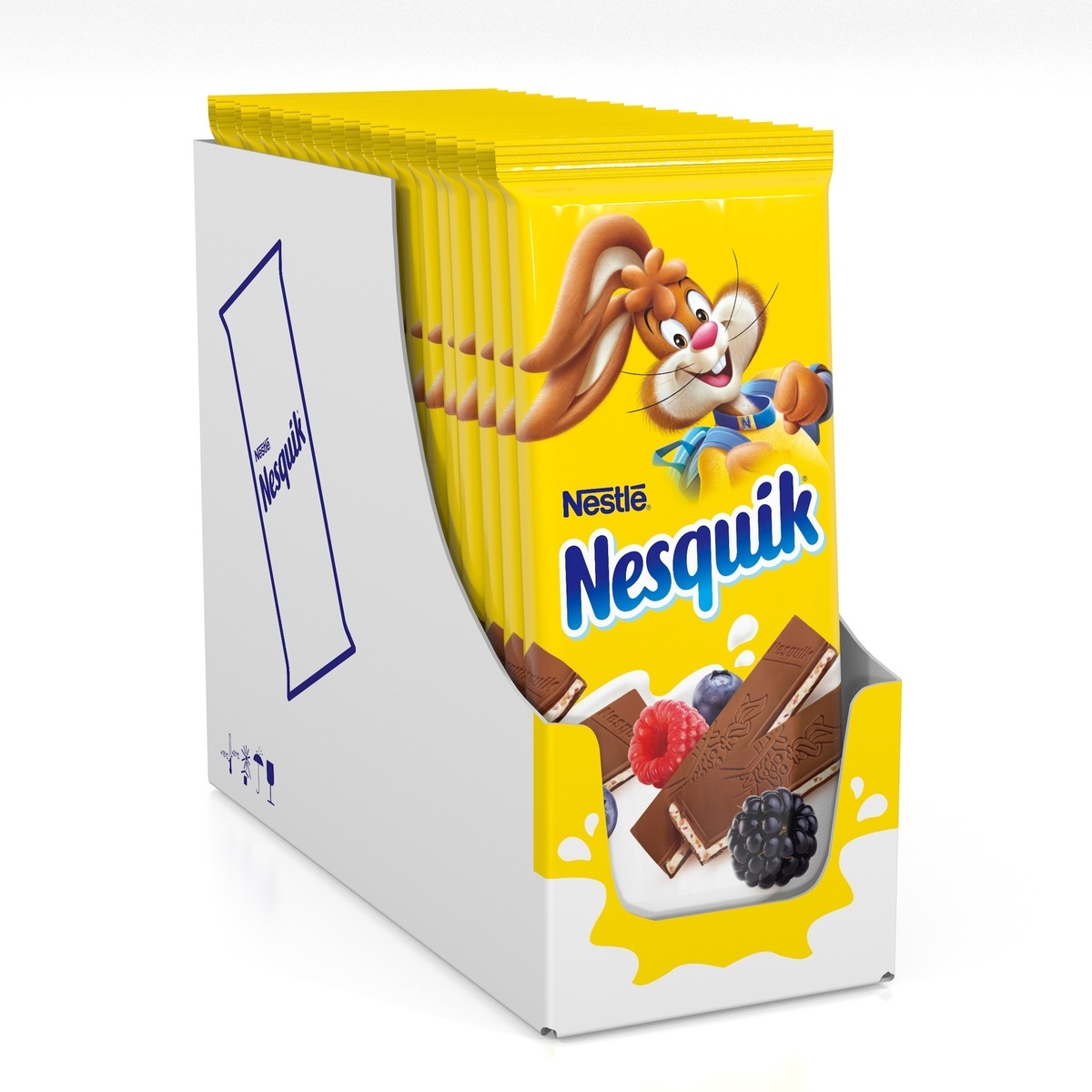 Шоколад Nesquik, молочный, с ягодами и злаками, 20 шт по 100 г — купить ...